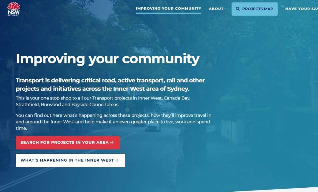 Project Map - interactive portal | Transport for NSW | Community Analytics
