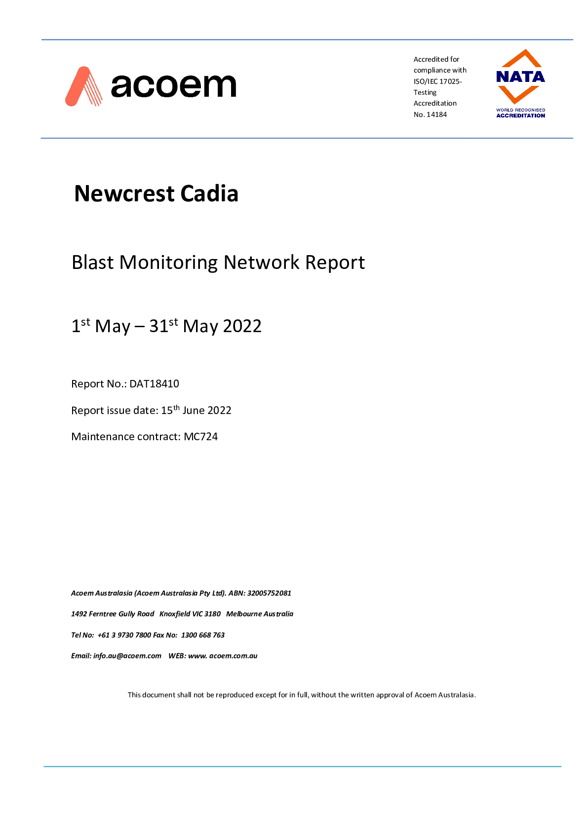 Blast and vibration | Cadia Valley Operations | Newmont